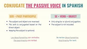 Passive Voice in Spanish: Passive Voice with Se & Ser - Tell Me In Spanish