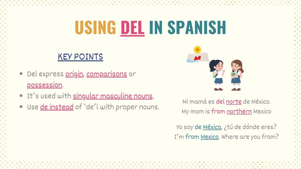 Contractions in Spanish: When to Use Del & Al - Tell Me In Spanish
